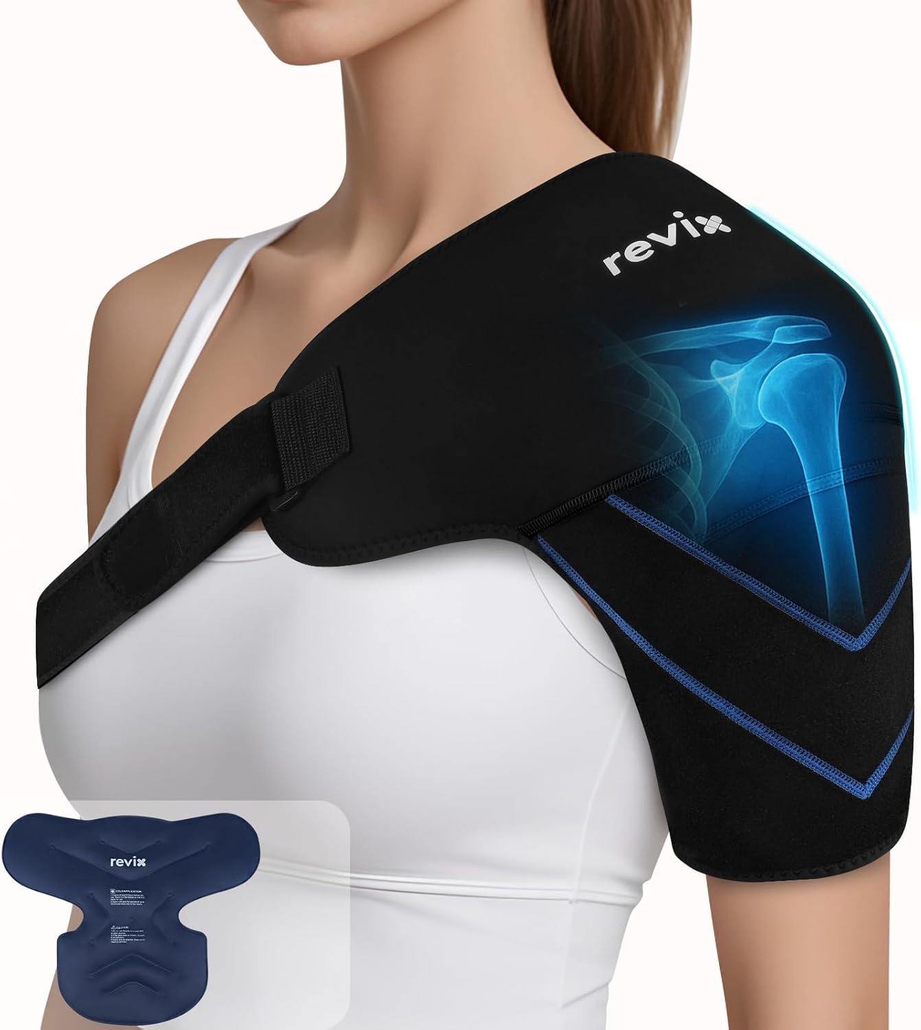 REVIX Shoulder Ice Pack Wrap, Ice Shoulder Brace for Rotator Cuff and ...