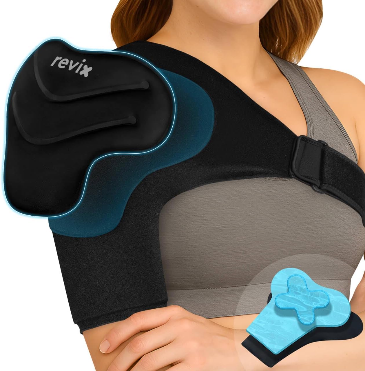 REVIX Triple-Layer Gel Shoulder Ice Pack Wrap for Rotator Cuff | Revixcare